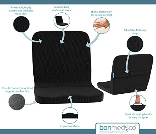 bonmedico Padded Floor Chair with Back Support - Foldable Floor Seating for Adults, Kids, Gaming, Reading and Meditation - Gifts for Women and Men