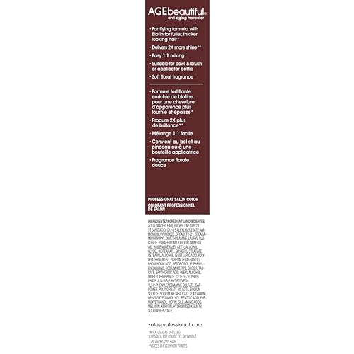 AGE beautiful Permanent Hair Color Dye Liqui Creme | 100% Gray Coverage | Anti-Aging Haircolor | Biotin for Thicker, Fuller Hair | Professional Salon Coloring | 5A Medium Ash Brown