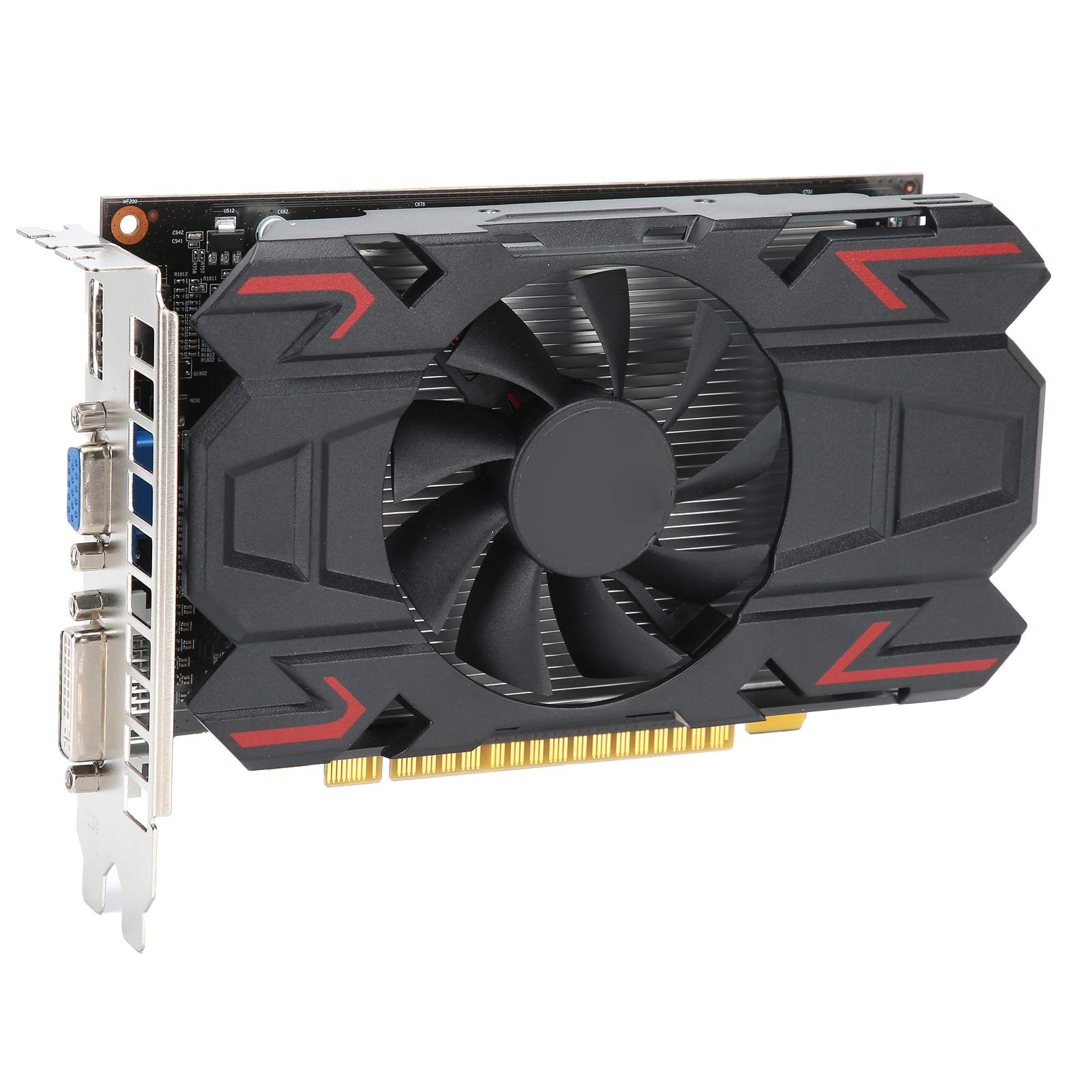 HD6770 Desktop Computer Graphics Card, 128 Bit 2GB 650MHz Core Frequency DDR5 3D API DirectX 12 Computer Components, Gaming Graphics Cards, Low Consumption 1000MHz Video Memory Frequency