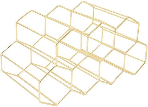 Tapbull Gold Metal Wine Rack Freestanding, Tabletop Wine Rack Holder, Countertop Wine Bottle Holder (Gold)