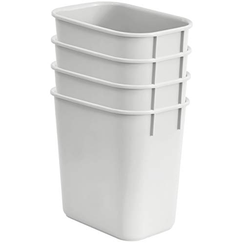 Acrimet Wastebasket Bin 13QT (Plastic) (White Color) (Set of 4)