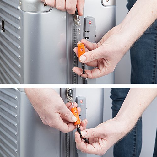 4 Pack TSA Approved Luggage Locks with Keys for Travel β Flexible Ultra Secure Mini Key Padlock & Metal Zinc Alloy Material β Orange