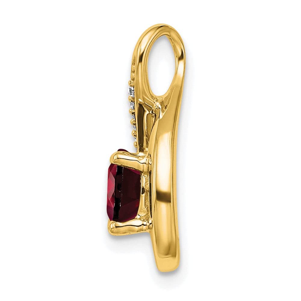 14k Yellow Gold Garnet and Diamond Pendant GLD-AZ-PM7056-GA-003-YA