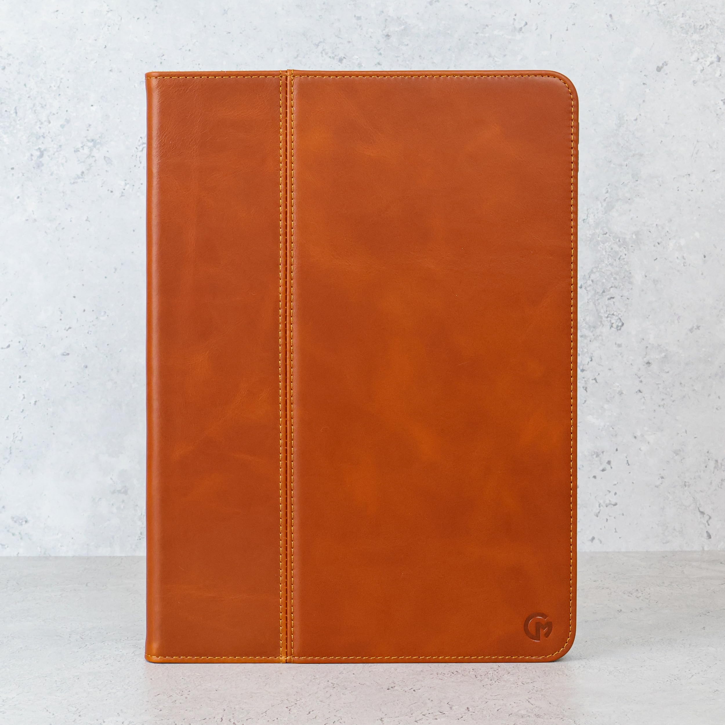 Casemade Real Leather Case Compatible with iPad 10.2” 7th/8th/9th Gen (2019/2020/2021) - Full-Grain Leather Cover, Auto Sleep/Wake, Dual Stand Position (Tan)