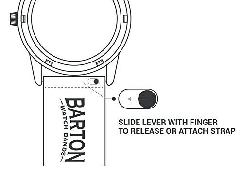 BARTON WATCH BANDS 20mm Black Soft Silicone Quick Release - Black Buckle
