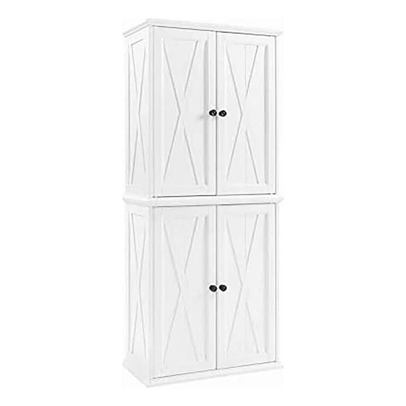 Crosley Furniture Clifton Tall Pantry, 2 Stackable Pantries, Distressed White