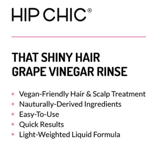 HIP CHIC That Shiny Hair Grape Vinegar Rinse [1 Count] Clarifying for Smooth and Fresh Hair,