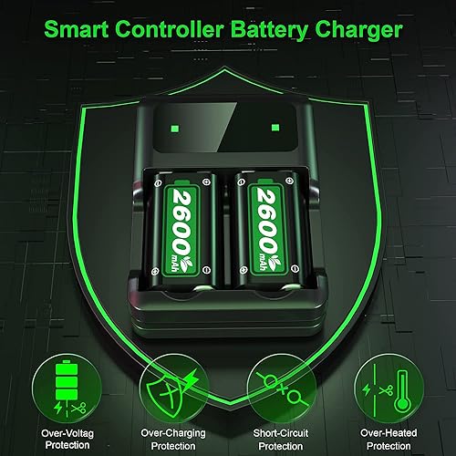 2023 Original - 2x2600mAh High Capacity Rechargeable Battery Pack for Xbox Controllers, WEGWANG Fast Charging Controller Battery Pack with Xbox One/Xbox Series X|S Xbox One S/Xbox One X Controller