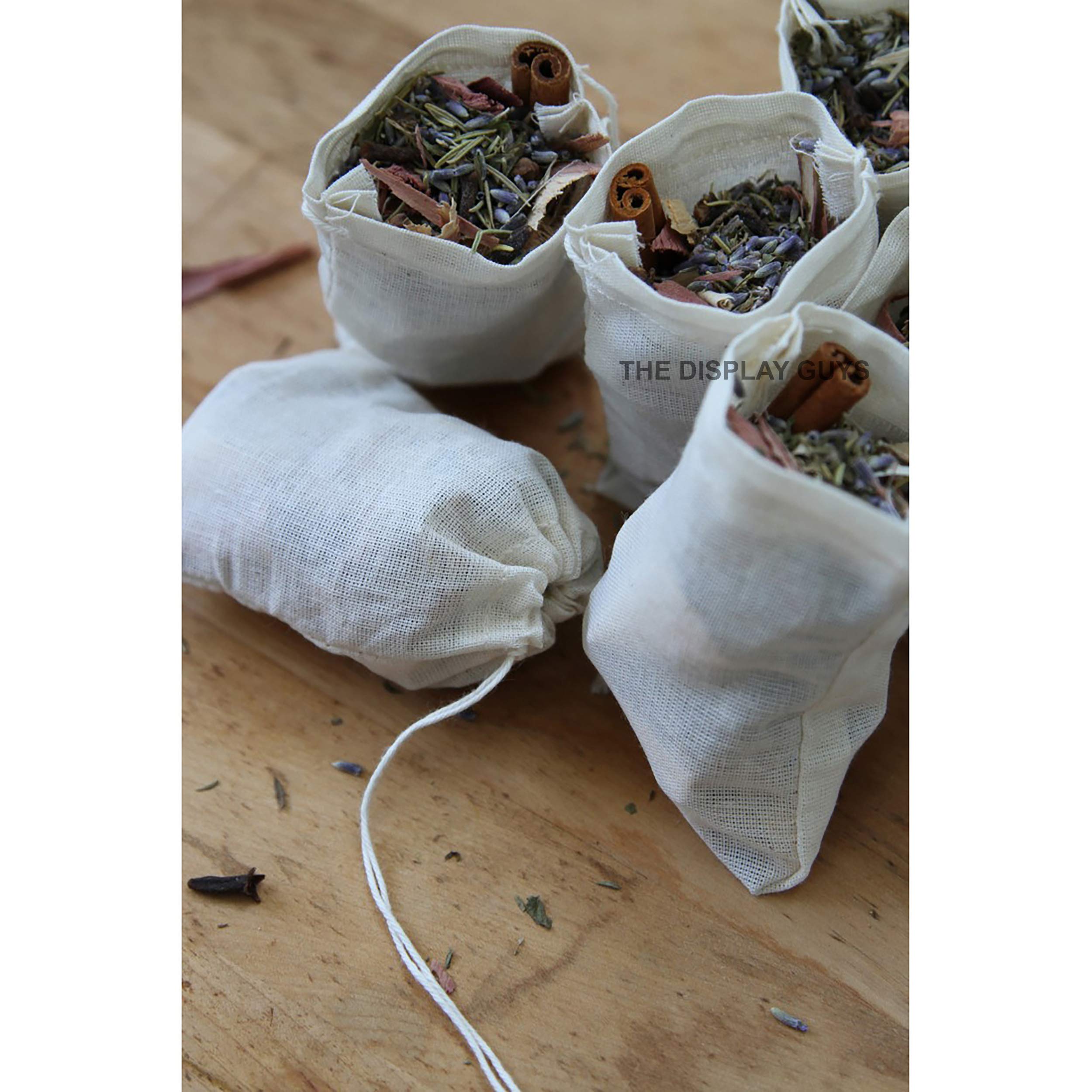 12-Pack extra-thick 5x7 Pure Cotton Canvas Muslin Bags with Drawstring, Reusable Washable All Purpose Pouches by The Display Guys