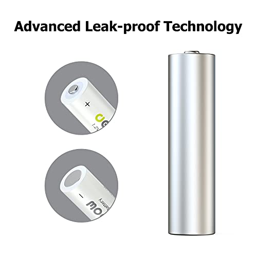 Deleepow Rechargeable AA Batteries Nimh 3300mAh 1.2V Batteries Double A Rechargeable High Capacity 1200 Cycles Pack of 8