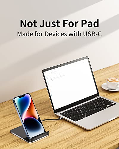 BYEASY USB C Hub Stand Holder, 7 in 1 Docking Station Adapter with 4K HDMI, 60W PD Charging, TF/SD Card Reader, USB 3.0 and 3.5mm Audio Jack for iPad Pro 2018 2020 2021, iPad Air 4th