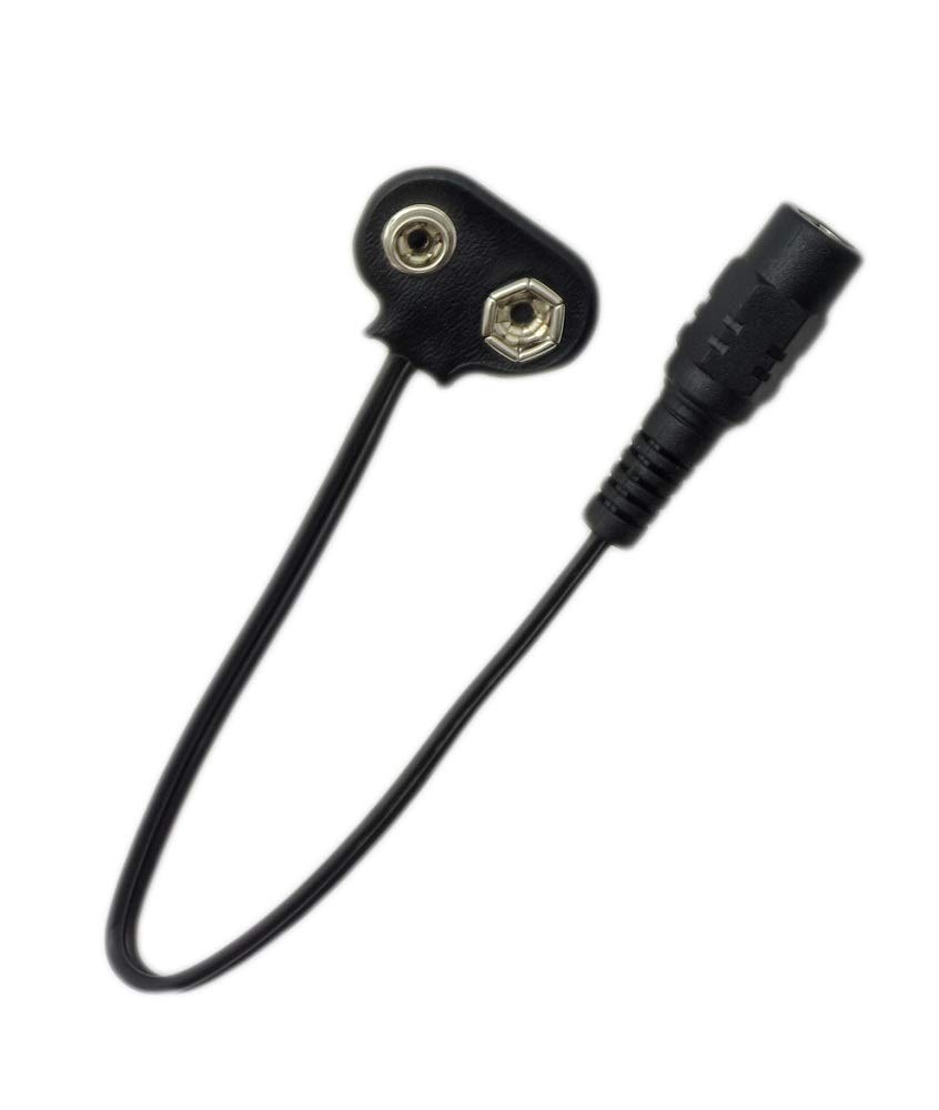 9v Battery Eliminator Snap Connector Conversion Adapter to 5.5mm Female DC Barrel Jack Connection Only - Replace 9-Volt Batteries Forever!