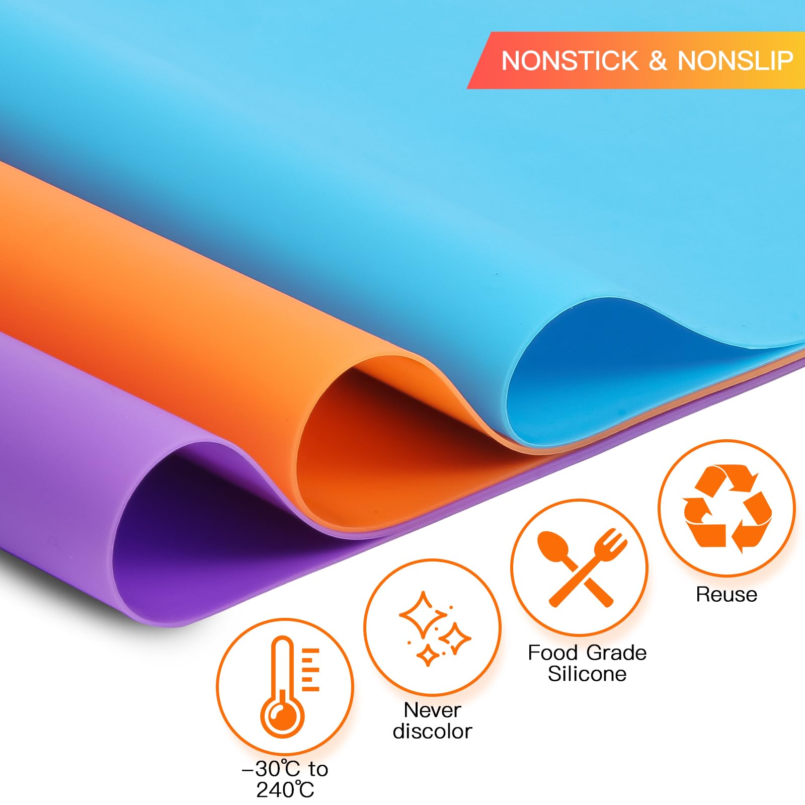 3 Pack Silicone Mats for Crafts, Premium Silicone Craft Mat, Playdough Mat, Silicone Sheet for Crafts, Liquid, Resin Jewelry Casting Molds Mat, Heat-Resistant Table Protector 15.7 "x11.8" by Aoulela