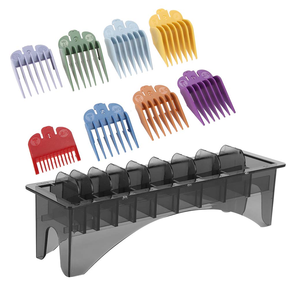Rectangular Plastic Guide Comb Storage Box, 10 Grid Clipper Guard Holder Clippers Box Case Master with Rectangle Combs Guides Universal Base Tools Container Barbershop