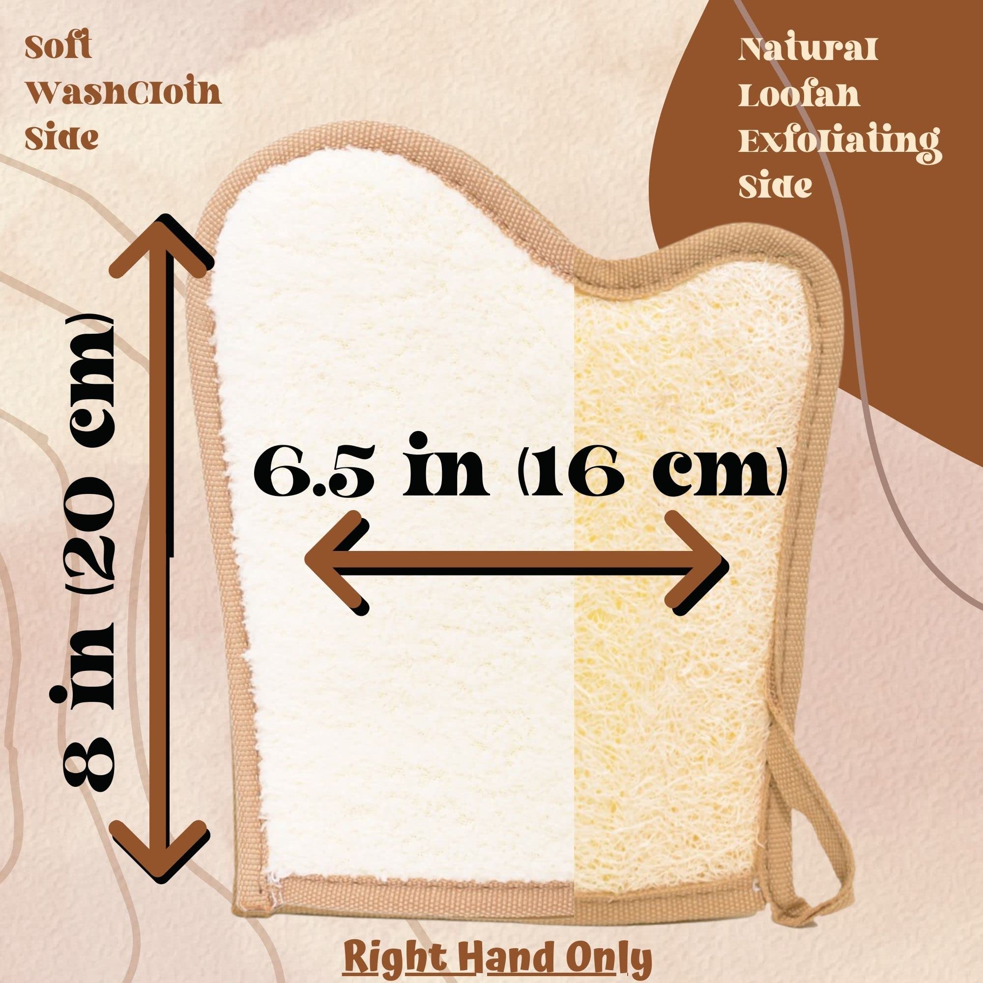 2 Exfoliating Body Scrubber Loofah Mittens Bath Sponge, All-Natural Egyptian Bath & Shower Exfoliating washcloth - Loofa Natural Sponge for Face, Back & Body, Eco Friendly and Biodegradable Loufa