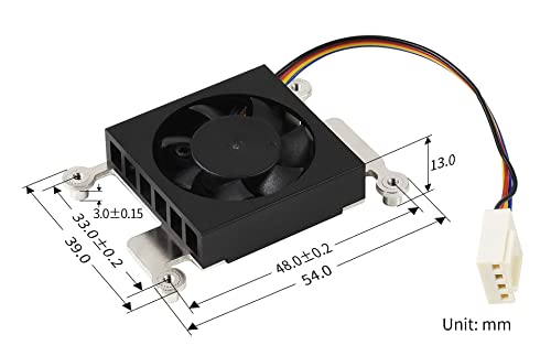 for Compute Module 4 3007 Cooling Fan 5V CPU Cooling Fan Cooler Radiator with Thermal Tapes, Low Noise, PWM Speed Adjustment