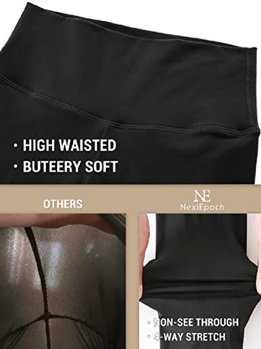4 Pack Leggings for Women - High Waisted Tummy Control Soft No See-Through Black Yoga Pants for Athletic Workout