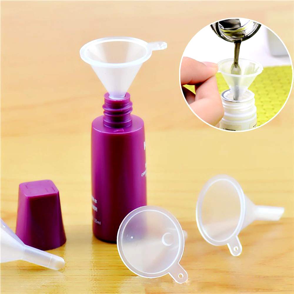 20 Pack Mini Clear Plastic Funnels with 2 Pcs Mini Pipette and Spoon for Filling Small Bottles or Containers Atomizers Perfume Liquid Essential Oils Spice Powder Lab Lotion Craft Spice