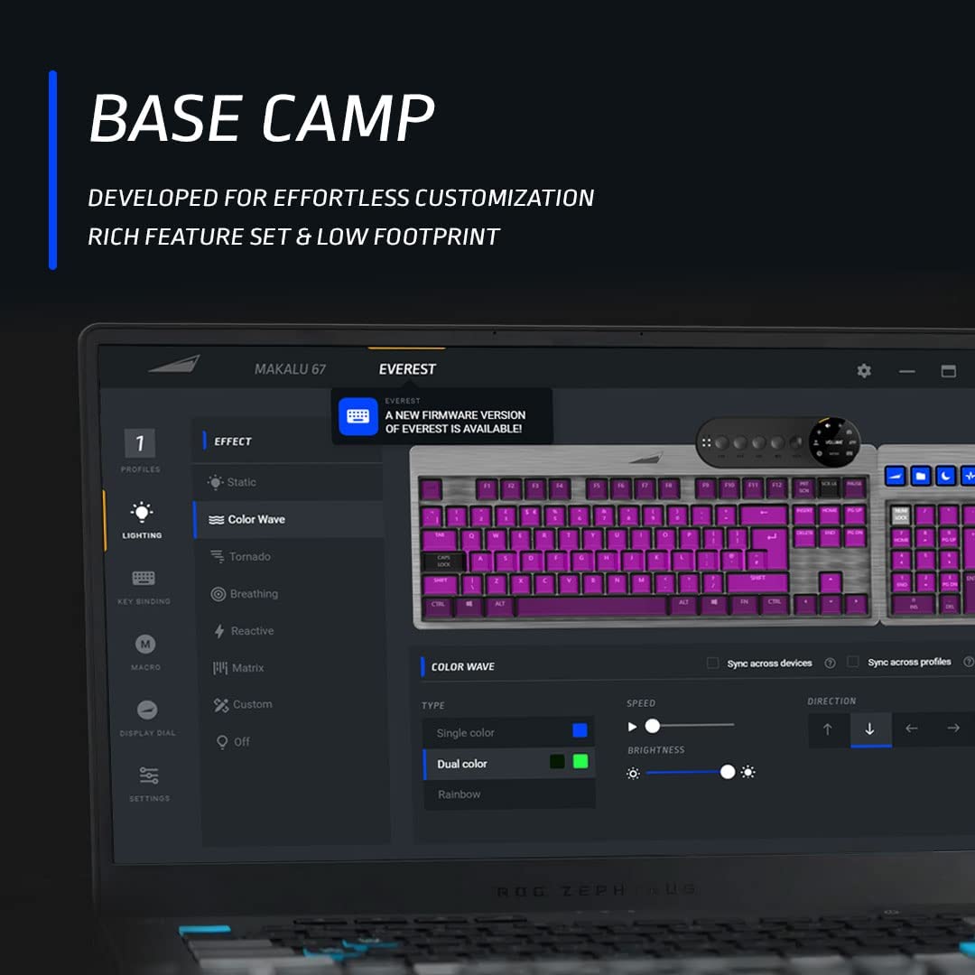 Mountain Everest Max Mechanical RGB Gaming Keyboard - Modular - Integrated Display Keys - Hot-Swappable Switches - OBS Controls Integration (Gunmetal Gray, Silent Red - Linear & Quiet)