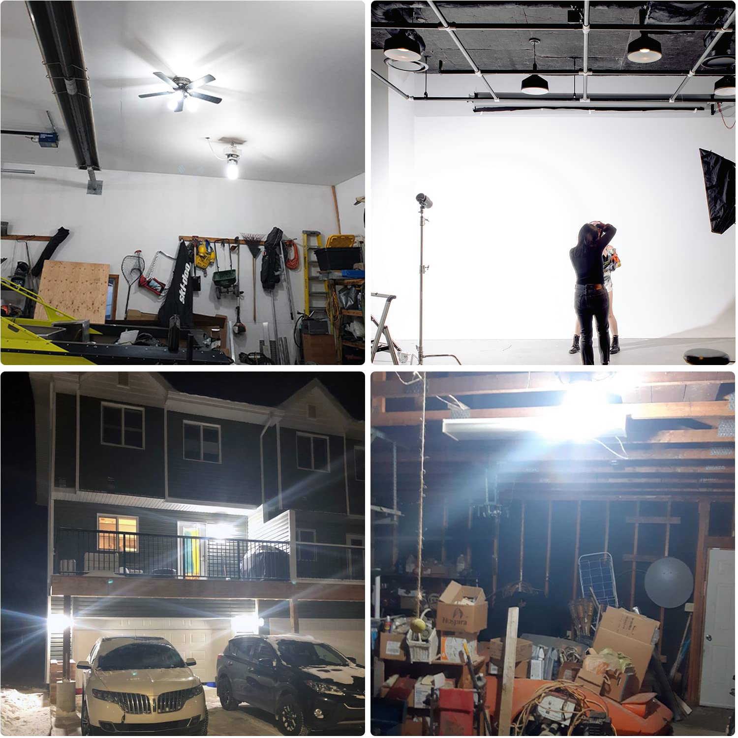 NS 2 Pack 600W Equivalent 7530 Lumen A19 60W LED Corn Light Bulbs E26 Medium Base 6500K Cool White for Home Garden Lighting Garage Backyard Office Household