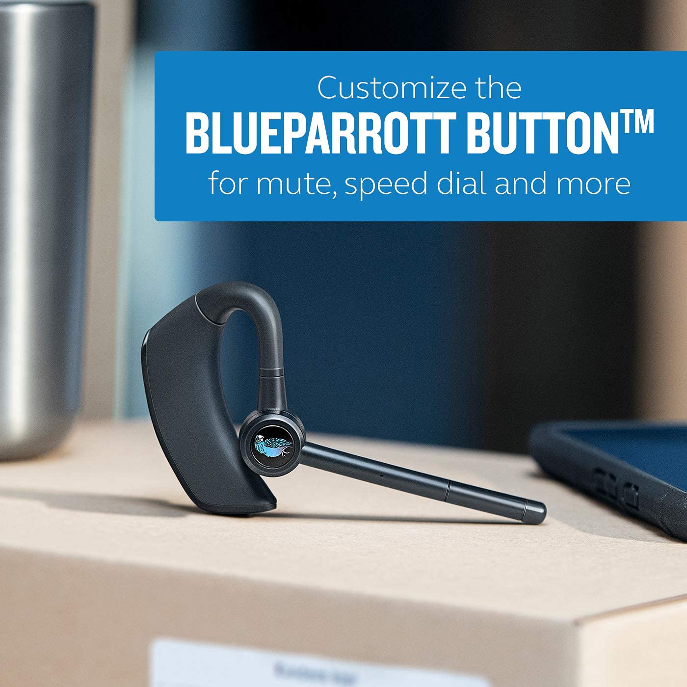 BlueParrott M300-XT in Ear Bluetooth Headset with Noise Cancelling Microphone for iOS & Android Bundle with Blucoil 1080p USB Webcam, USB Conference Speakerphone, and 3' USB Extension Cable