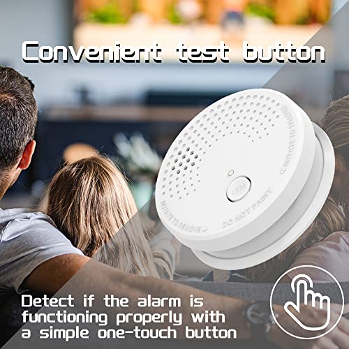 4 Pack Smoke Detector Fire Alarms 9V Battery Operated Photoelectric Sensor Smoke Alarms Easy to Install with Light Sound Warning, Test Button,9V Battery Included Fire Safety for Home Hotel(912-4)
