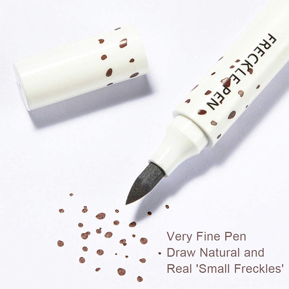 Natural Freckle Pen - 2Pcs for Different Color, Light Brown & Dark Brown, Long Lasting Waterproof Neutral Lightweight Freckle Makeup Tool