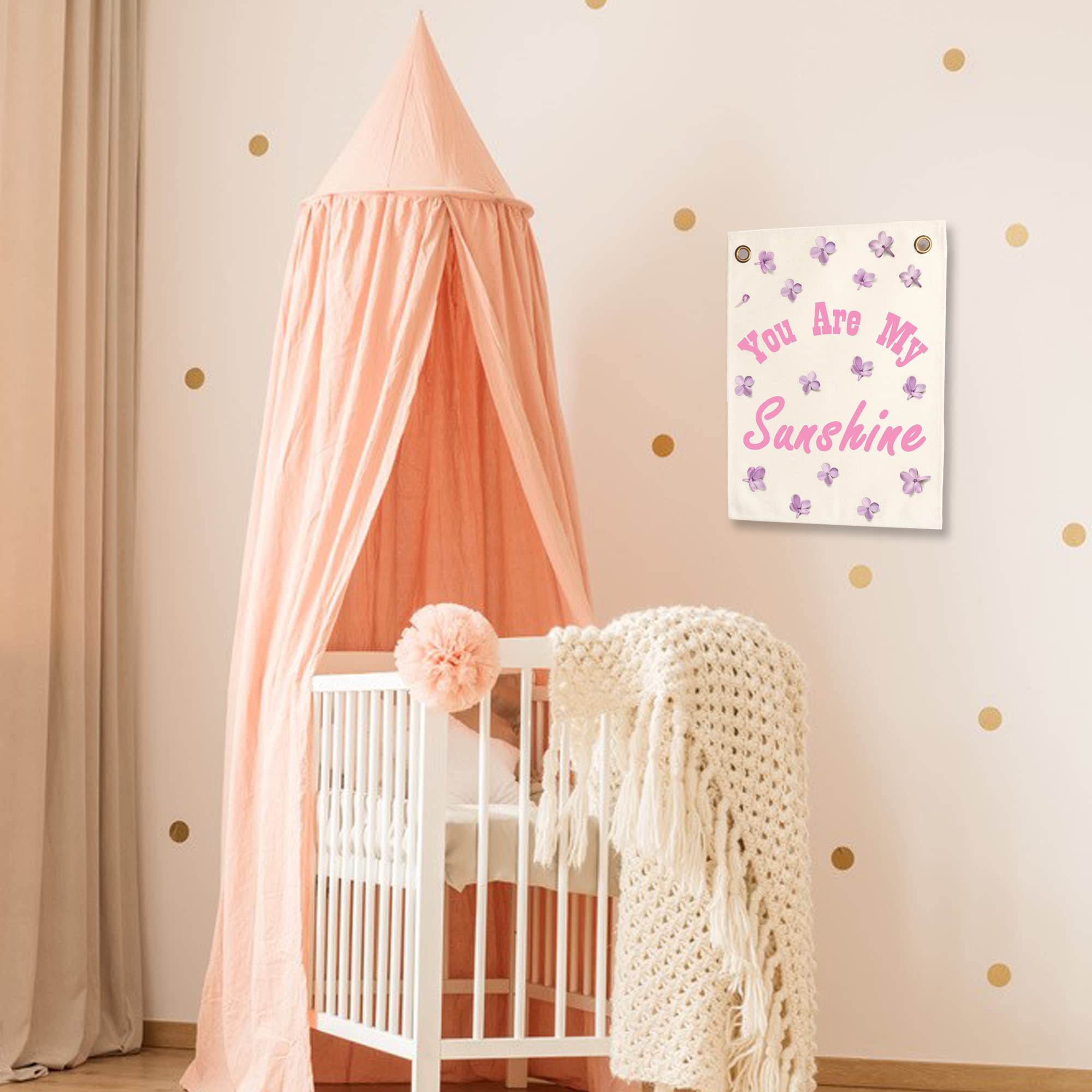 2Pcs Blank Printing Wall Banner, cotton-linen Hanging Flags, Wall Sign Decor for Bedroom, Baby Nursery and Playroom.（beige）