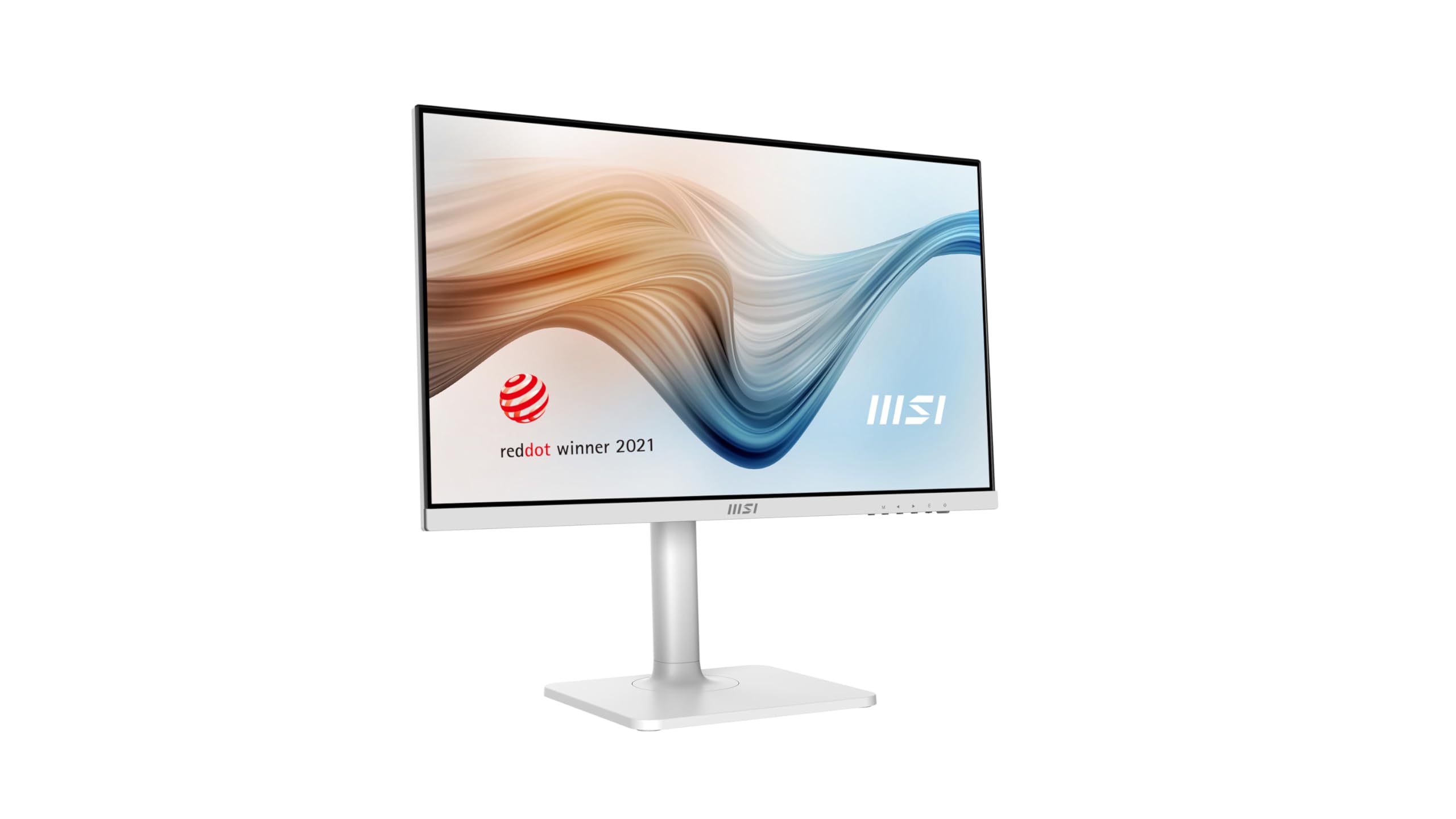 MSI Modern MD241PW, 24" Monitor, 1920 x 1080 (FHD), IPS, 75Hz, TUV Certified Eyesight Protection, 5ms, HDMI, USB C, Tilt, Swivel, Height Adjustable, Pivot, White