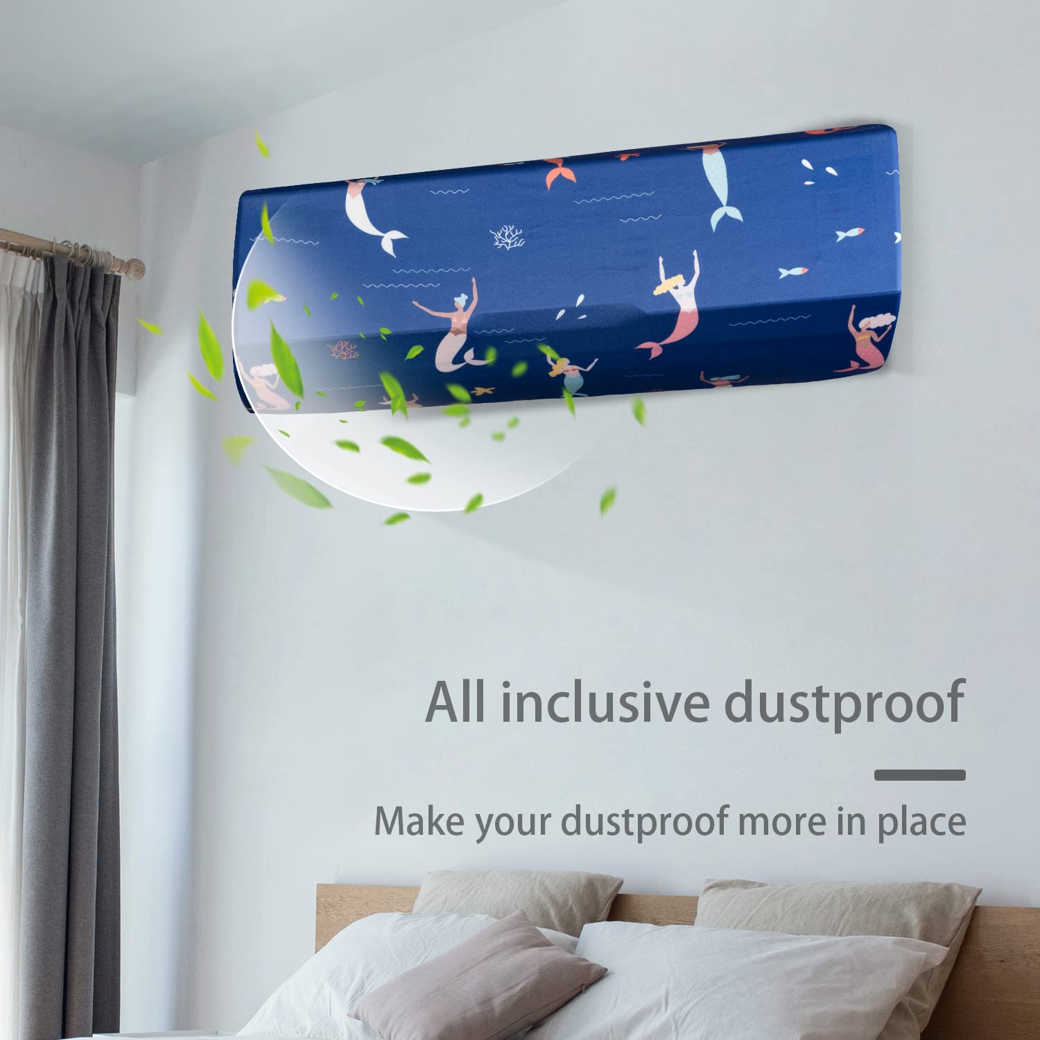 Air Conditioner Cover, Air Conditioner Indoor Unit Cover, Air Conditioner Indoor Unit Dust Cover, Decorative Cover with Elastic for All Air Conditioner Indoor Units (MRU)