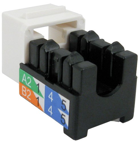 CAT6 RJ45 Keystone Jack, V-Max Series - White Color - (50 pack)