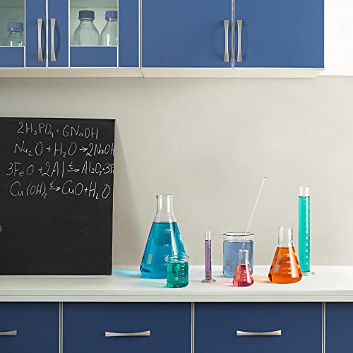 Glass Erlenmeyer Flask Set - Graduated Borosilicate Glassware - Volumetric Narrow Neck Scientific Chemistry Labware & Equipment - Home & School Science Experiments (50-250mL, 3-Pack)