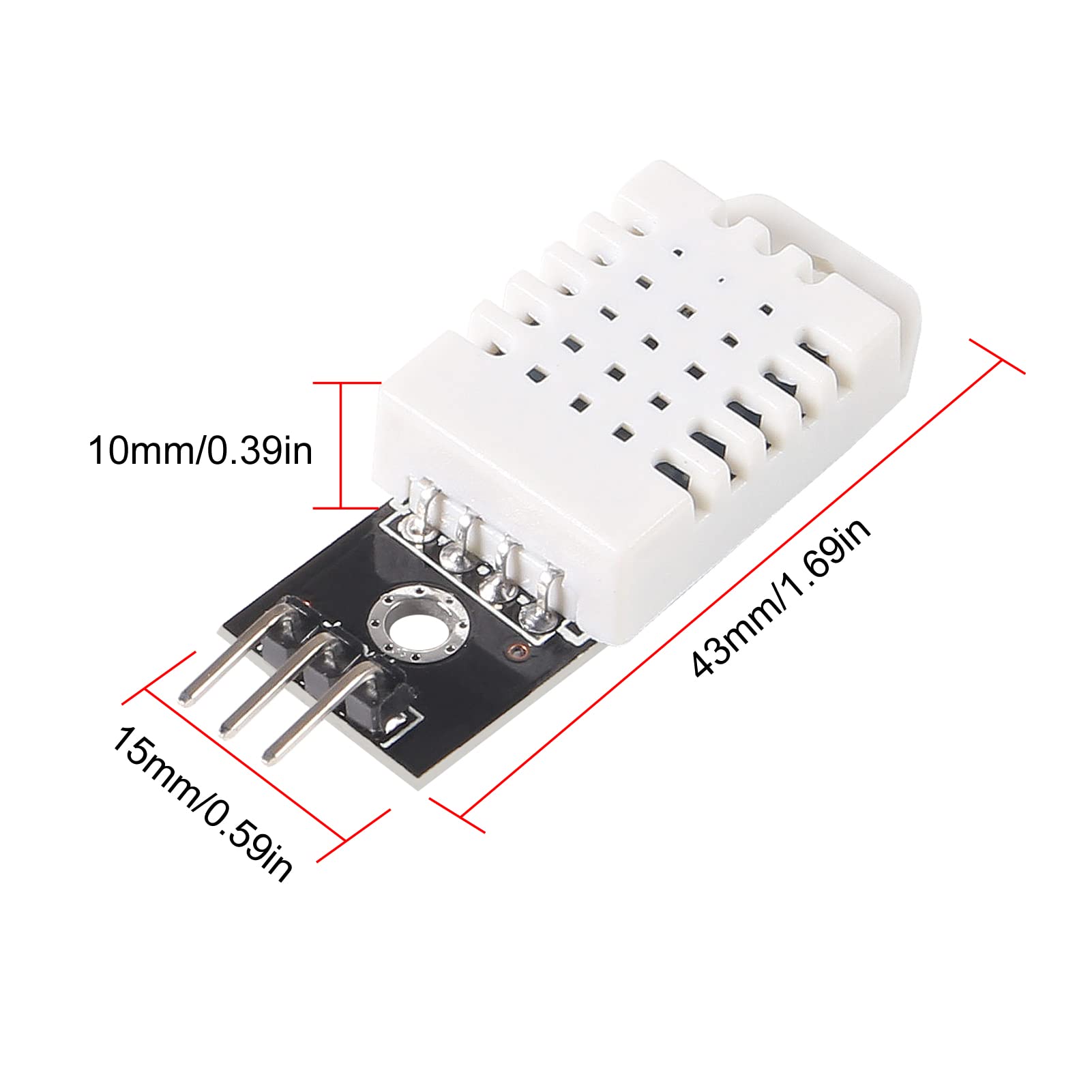 AITIAO 4Pcs DHT22/AM2302 Digital Temperature and Humidity Sensor Module Temp Humidity Gauge Monitor Sensor with Cable Replace SHT11 SHT15 for Raspberry Pi Electronic Practice DIY