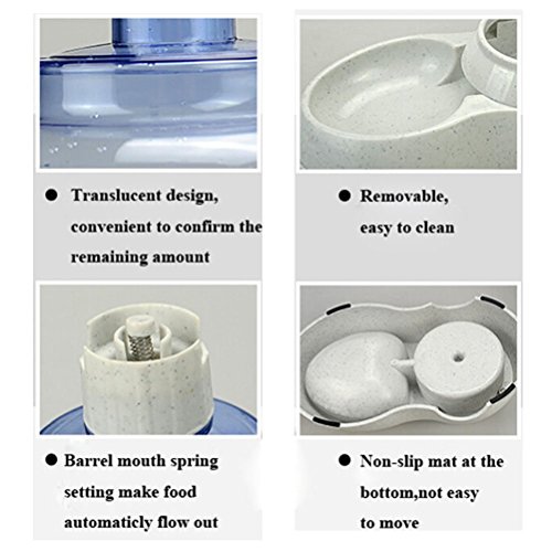Automatic Pet Waterer,1 Gal(3.8L) Pet Water Dispenser,Replenish Pet Waterer,Dog Water Dispenser Station,Automatic Gravity Water Drinking Fountain Bottle Bowl Dish Stand by Meleg Otthon