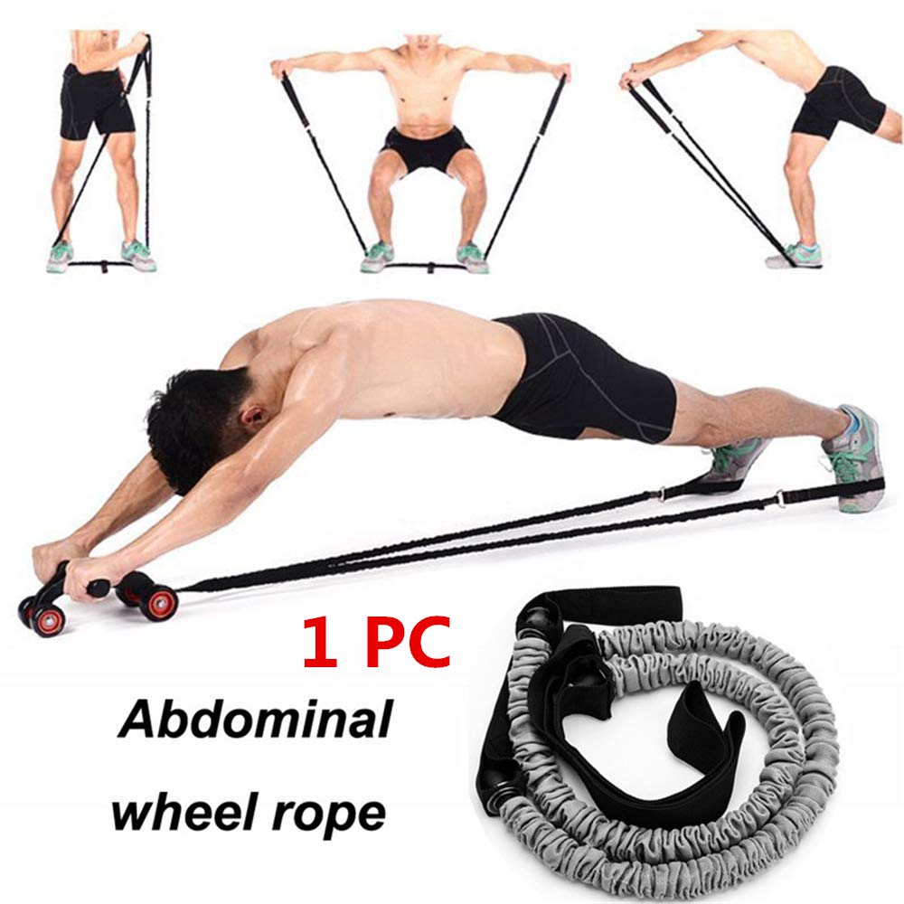 1pc Roller Wheel Pull Rope,Abdominal Pull Rope Latex Fitness Exercise Stretch Pull Ropes,Resistance Bands for Ab Waist Abdominal Slimming Equipment, Abdominal Wheel Accessories