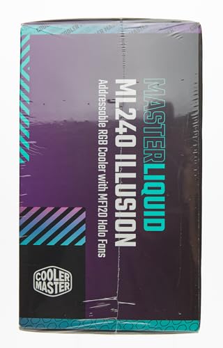 Cooler Master MasterLiquid ML240 Illusion CPU Liquid Cooler - AIO Water Cooling System, 3rd Gen Pump, 2 x 120mm ARGB Halo Fans, 240mm Radiator, ARGB Controller Included - AMD and Intel Compatible