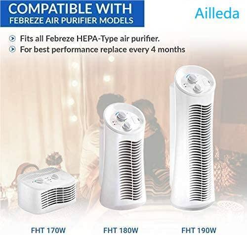 4 Pack Filter Replacement Compatible with Febreze FRF102B and Honeywell Air Purifier Filters U HRF201B, Fits Honeywell Tabletop & Tower Air Purifier HHT270W & HHT290 Series