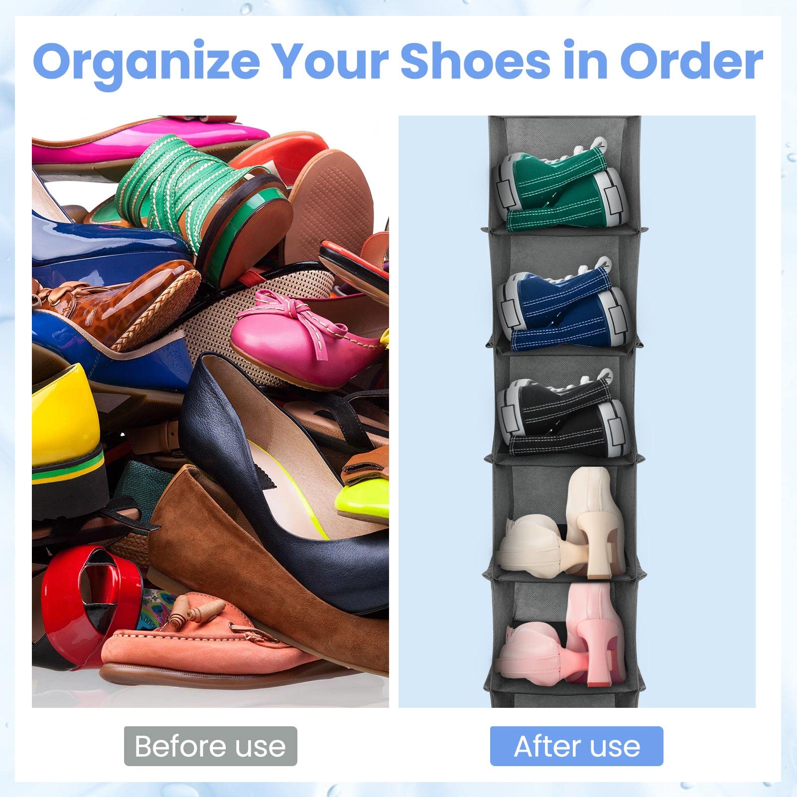 4 Pack Hanging Shoe Shelves 10 Shelf Hanging Shoe Organizer Holder for Closet Space Saving Hanging Shoe Rack Shoe Hanger Hanging Storage Organizer for Shoes, Hats, Purses, Handbags