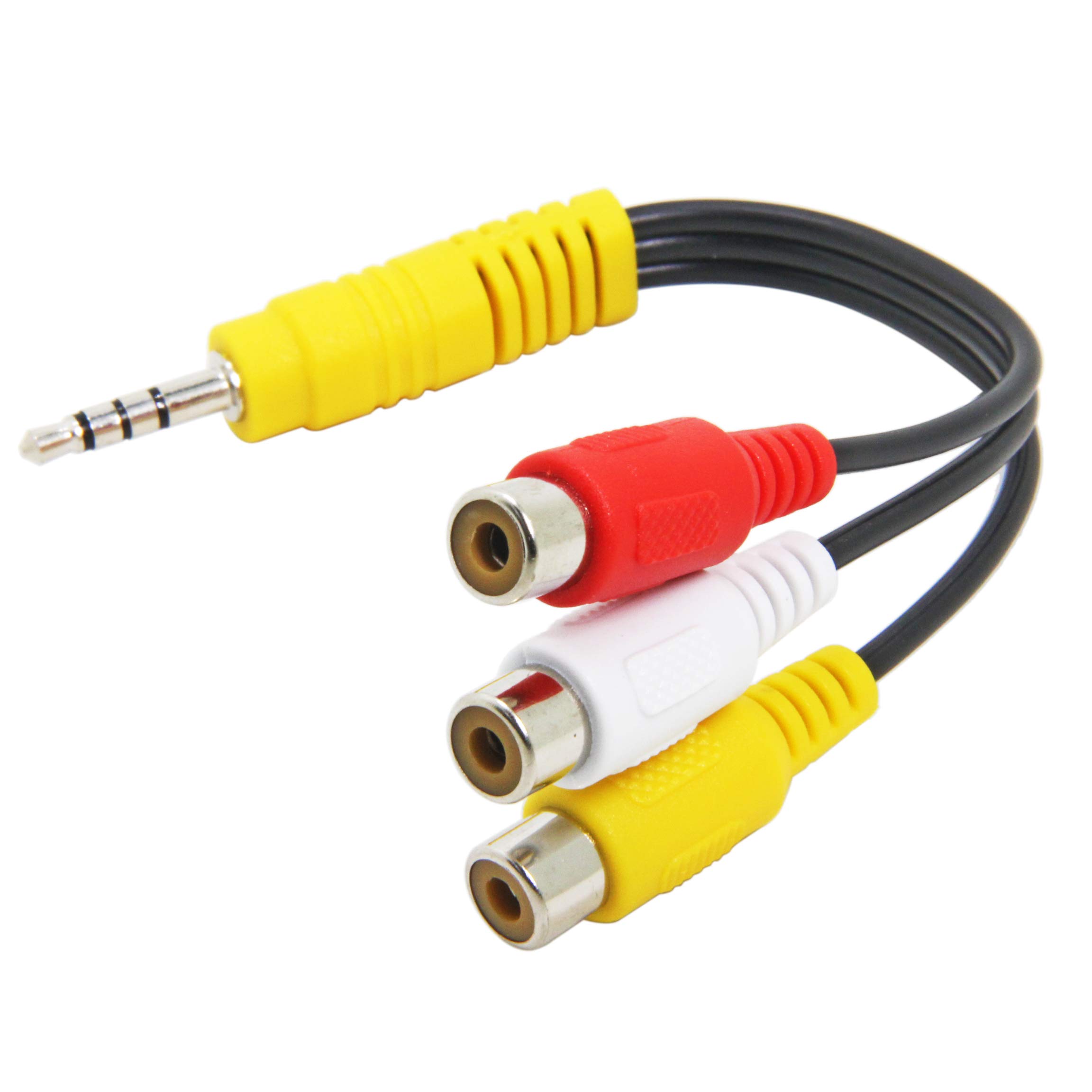 3.5mm to RCA AV Cable, AV Adapter for Samsung TV, Ancable 2-Pack 6-Inch(15cm) Component to 3.5mm Audio/Video Splitter for TV, DVD Player,Gamecube, Wii, Old Sega Saturn