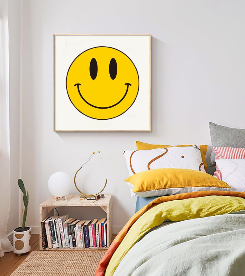 12" Smiley Face Murals Wall Decal Sticker Vinyl Smile Wall Decals Removable Peel and Stick Wall Stickers for Interior Car Window Laptop Luggage Baggage