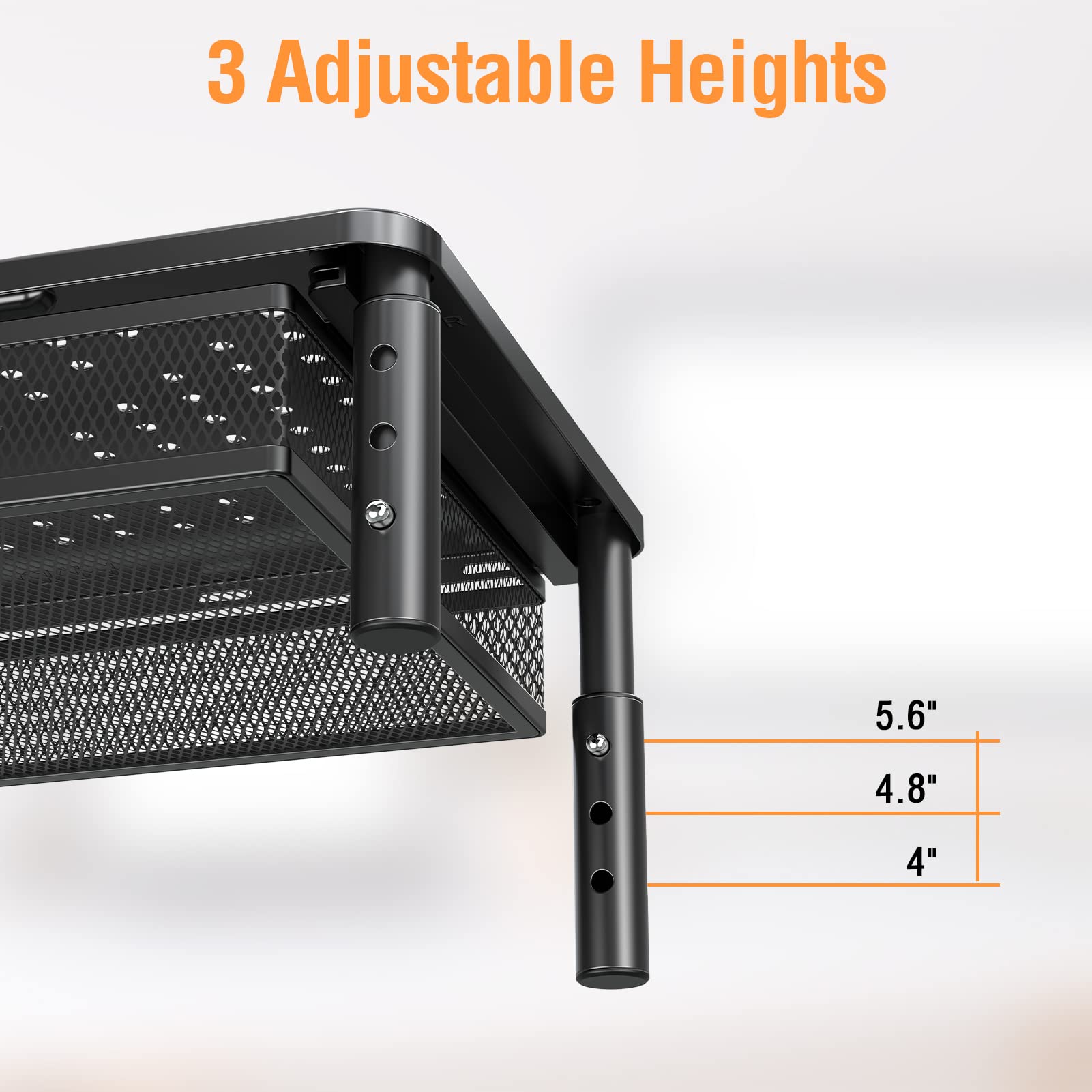 ELIVED Monitor Stand Riser, Metal Desk Laptop Stand with Organizer Drawer, Desktop Organizer for Computer, Laptop, Printer, Black