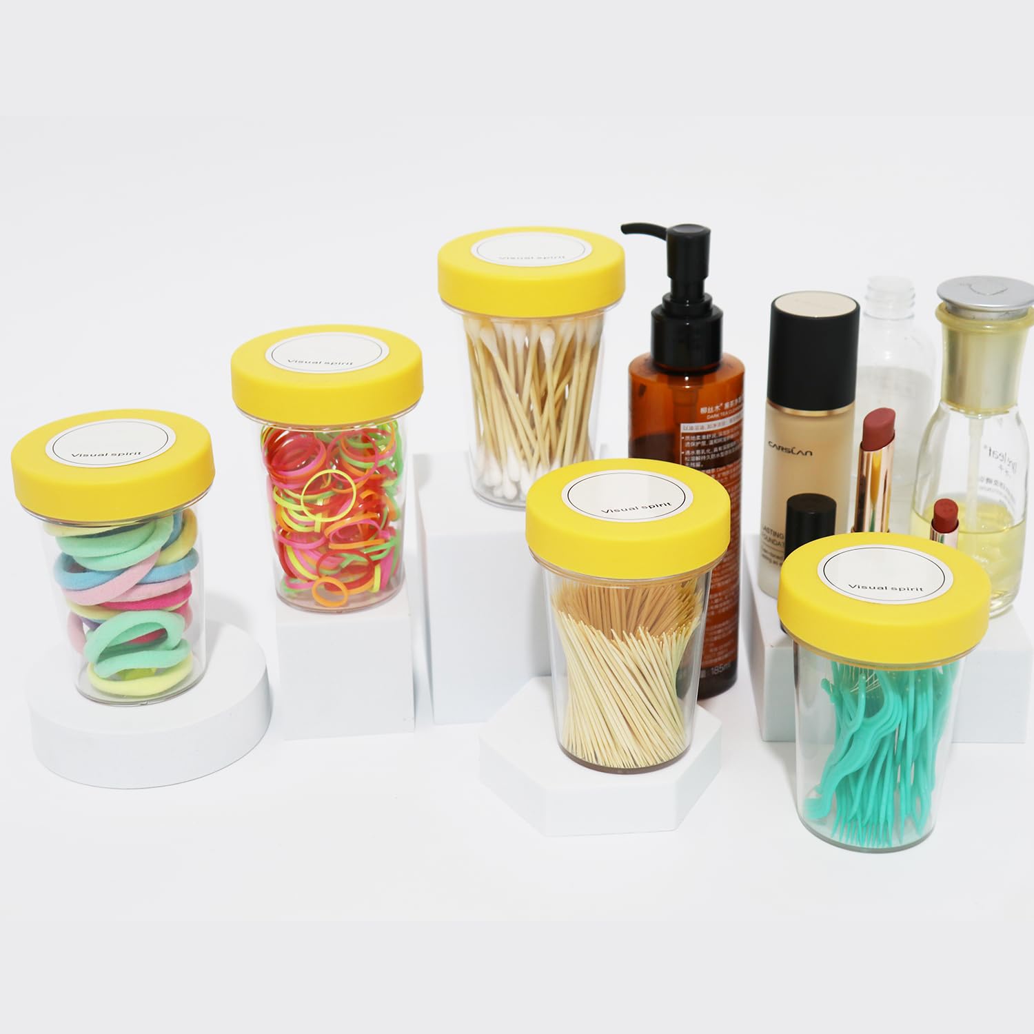14 PCS Spice Jars storage containers,6 oz, heavy calibre Jars NOT NEED Collapsible Funnel, with Lids Spice Labels Stickers,PETG materials, (black)