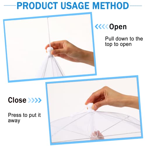 4 Pcs Extra Large Mesh Food Cover Tent Umbrella Food Screen Covers for Outside Pop-up Mesh Reusable Food Nets for Parties Picnics Outdoor BBQs Collapsible (2 Pcs 40"x24", 2 Pcs 32"x24")