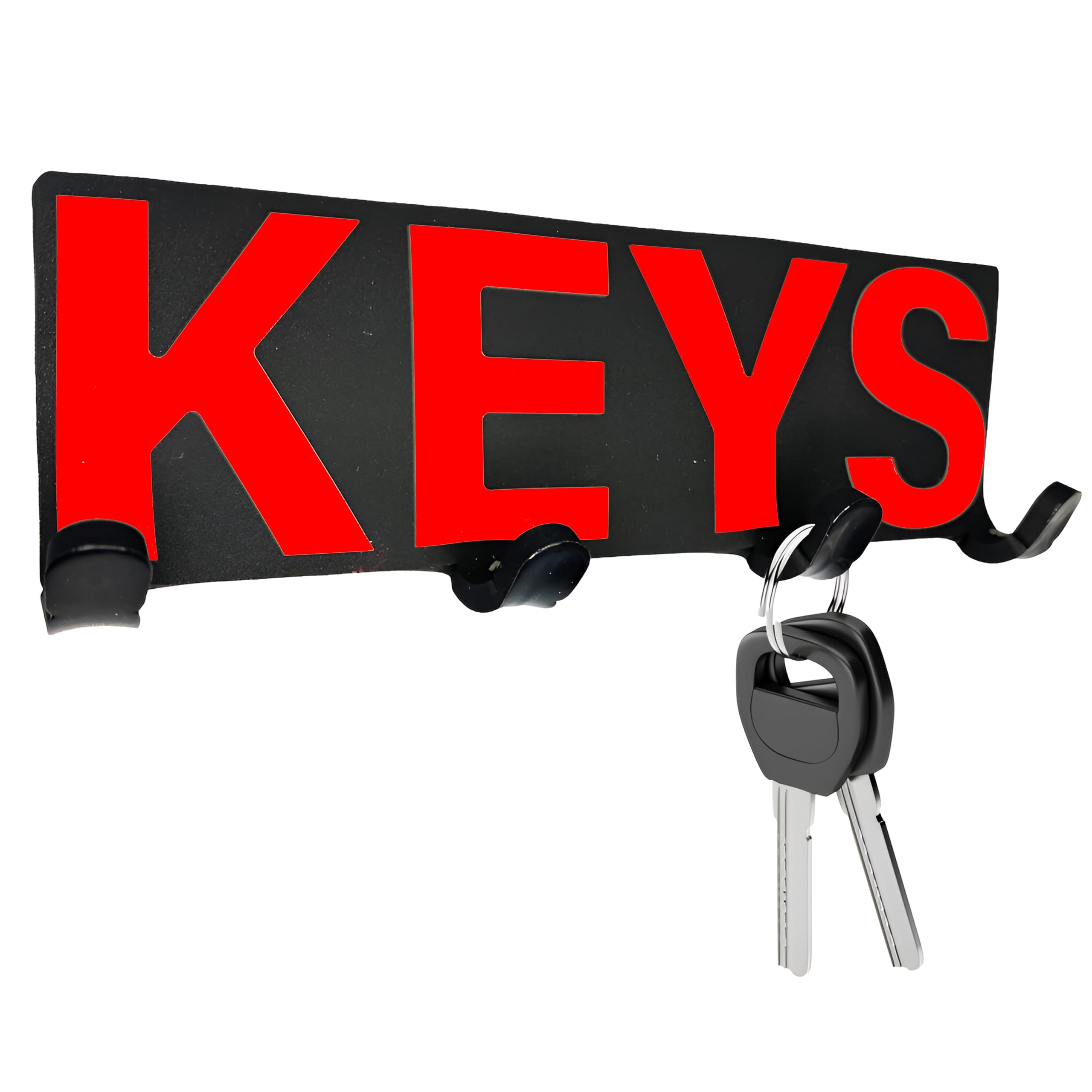 3dcrafter Key Holder for Wall self Adhesive no Drill Requires Small Hook for Home Decoration Door Wall Bathroom or Kitchen Mounted Hanger (red)