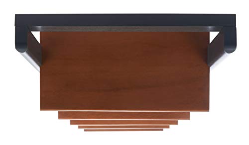 Safavieh Home Collection Allaire Honey Brown/Charcoal 5-Tier Leaning Storage Display Shelves Living Room Bedroom Office Bookcase Etagere, 0