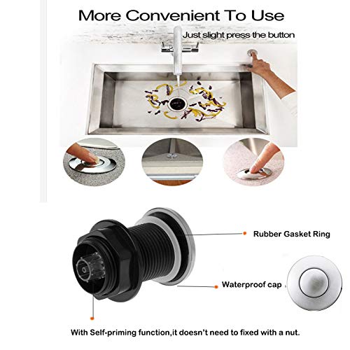 𝟐𝟎𝟐𝟑 𝙐𝗽𝒈𝒓𝒂𝒅𝒆𝒅 Sink Top Push Button with Air Hose Replacement, Air Switch Button for Garbage Disposal Sink Top Air Actived Switch Sink Garbage Disposal Parts by Ketofa