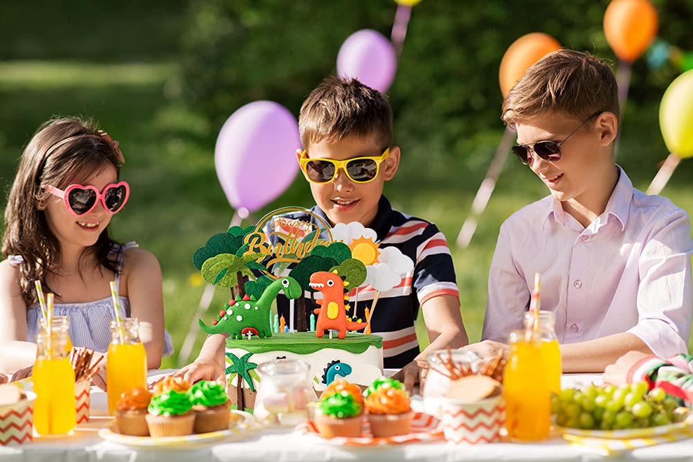13PCS 3D Dinosaur Cake Topper Cupcake Topper Cake Decorations for kids Birthday Baby Showr Party Supplies