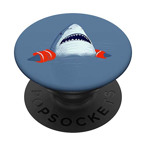 Funny-Shark-Baby-Swimming-Training-Teacher PopSockets PopGrip: Swappable Grip for Phones & Tablets