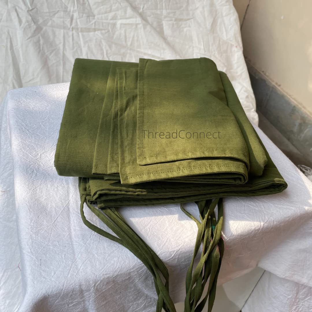 3 Pcs Duvet Cover Set - Organic Natural 100% Cotton - Prewashed Minimalist Style Comfortable Solid Color - Bedding Comforter Cover (AU Queen, 84 " x 84", Moss Green)