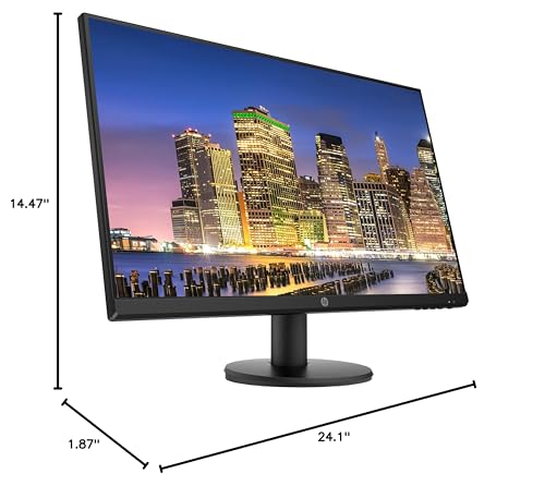 HP P27v G4 27 Inch IPS LED Backlit Monitor 2-Pack Bundle with FHD 1920 x 1080, Blue Light Filter, HDMI, VGA, Fully Adjustable Desk Mount Monitor Stand